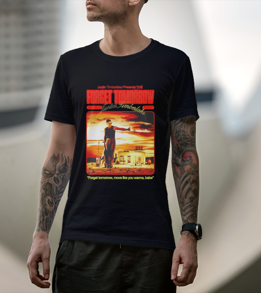 Forget Tomorrow World Tour Justin Timberlake Gas Station Scene T-Shirt