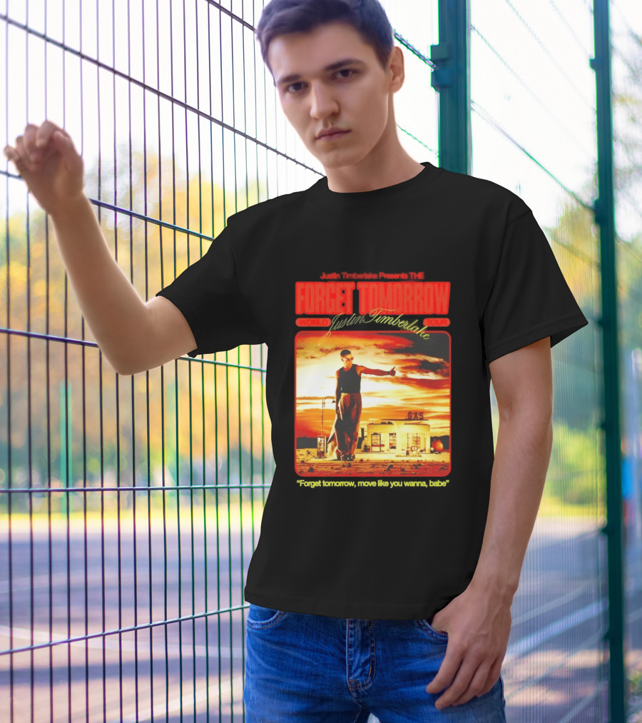 Forget Tomorrow World Tour Justin Timberlake Gas Station Scene T-Shirt