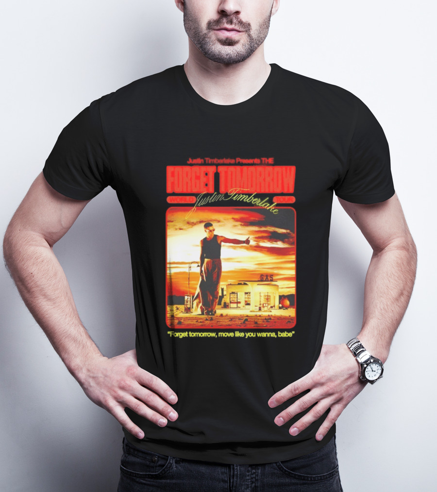 Forget Tomorrow World Tour Justin Timberlake Gas Station Scene T-Shirt