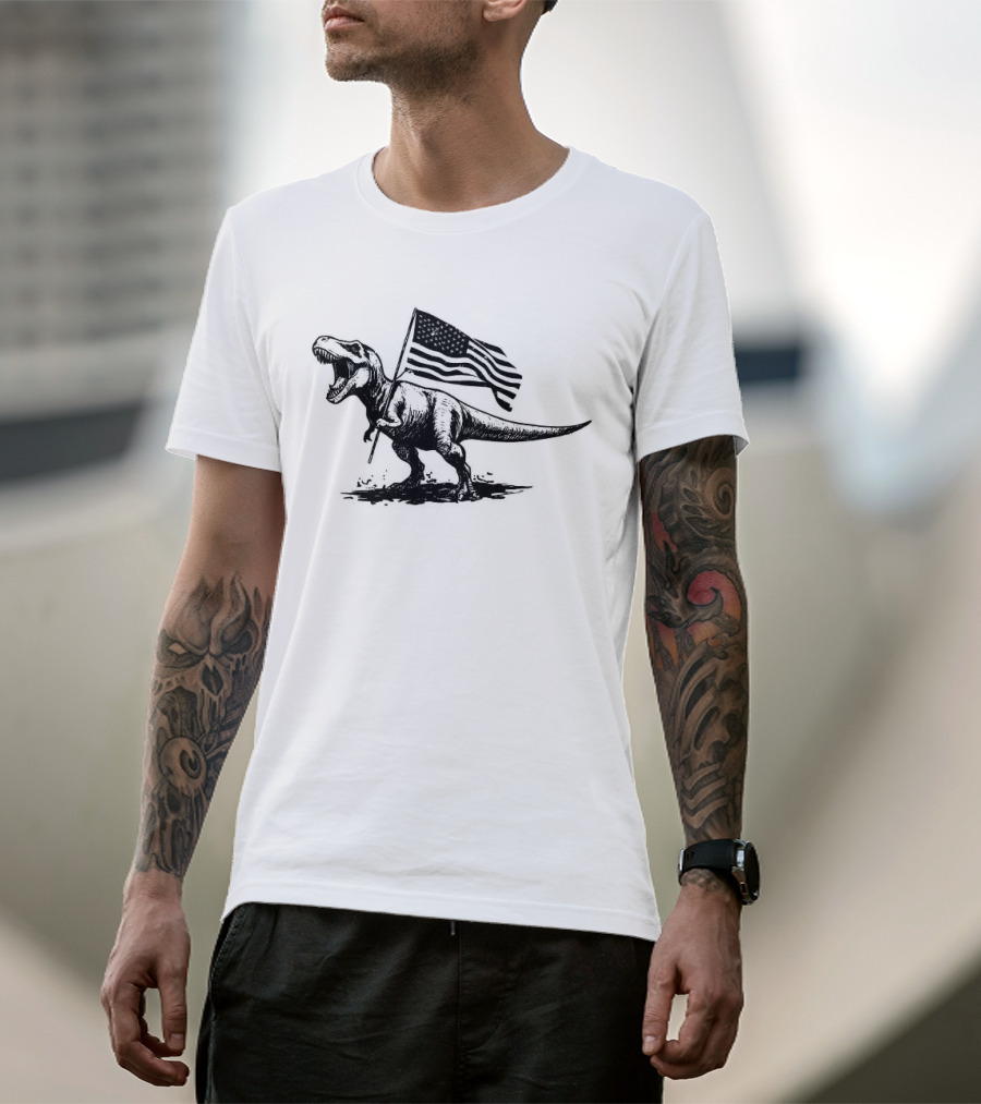 American Rex Holding USA Flag T-Shirt