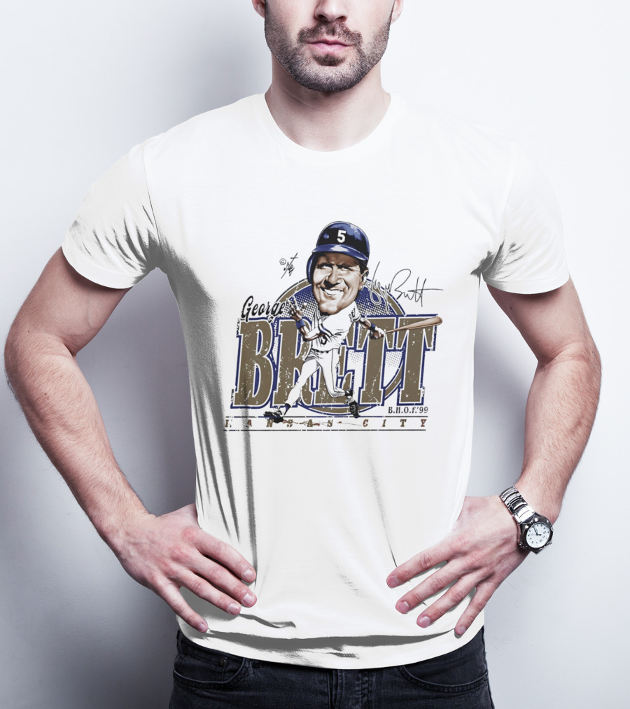 George Brett Kansas City Royals H.O.F. 1999 Bruce Stark T-Shirt