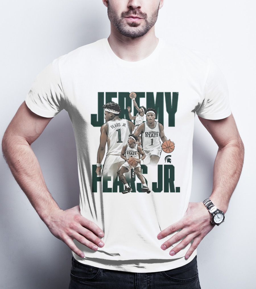 Jeremy Fears Jr Michigan State Spartans Basketball Player Collage T-Shirt