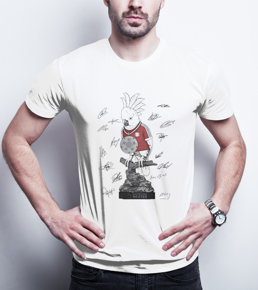 Kafer Parrot Bayern Munich Fc Bundesliga 35 Deutscher Meister Signatures T-Shirt