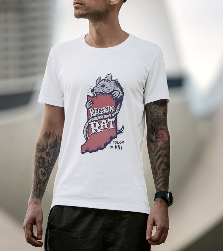 Region Rat Indiana State Map Tough To Kill T-Shirt