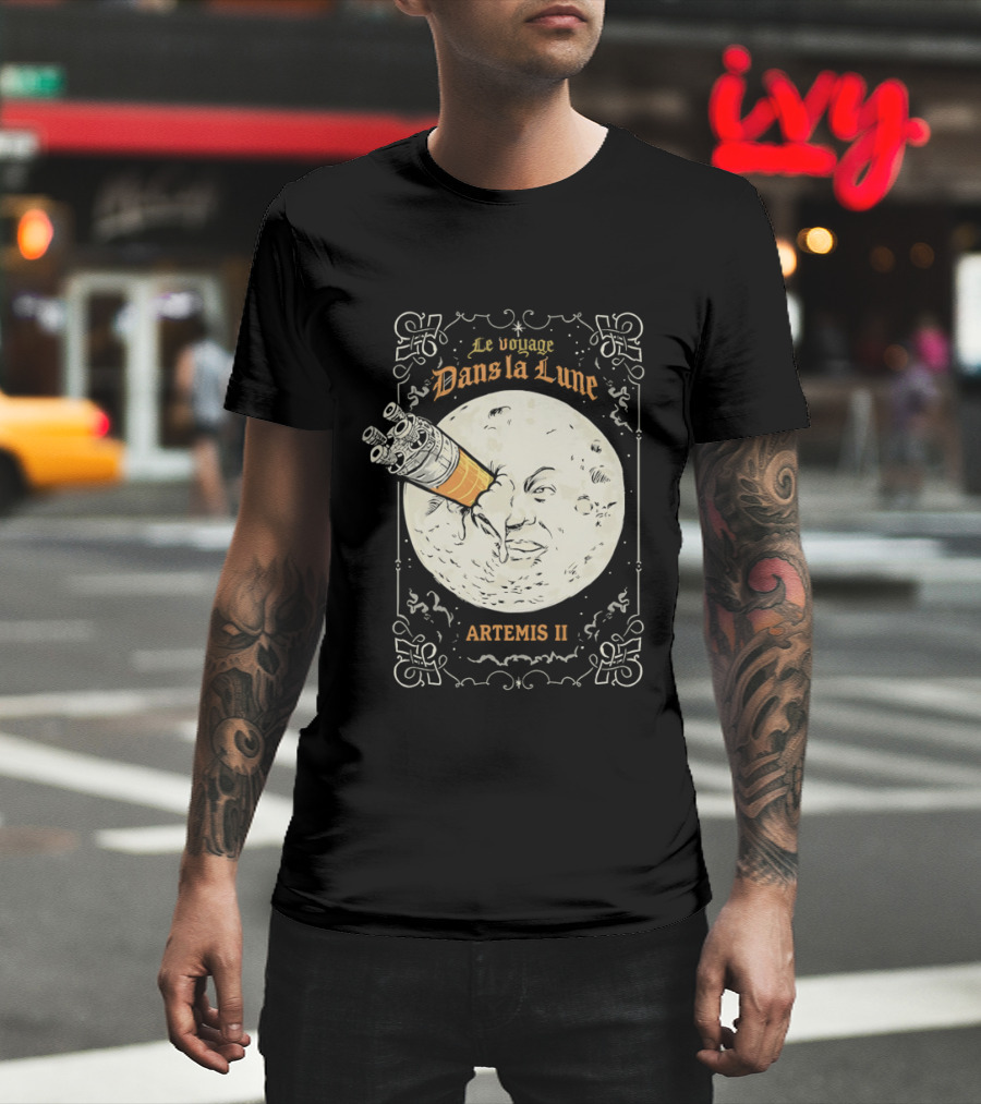 Le Voyage Dans La Lune Artemis II Moon Exploration T-Shirt