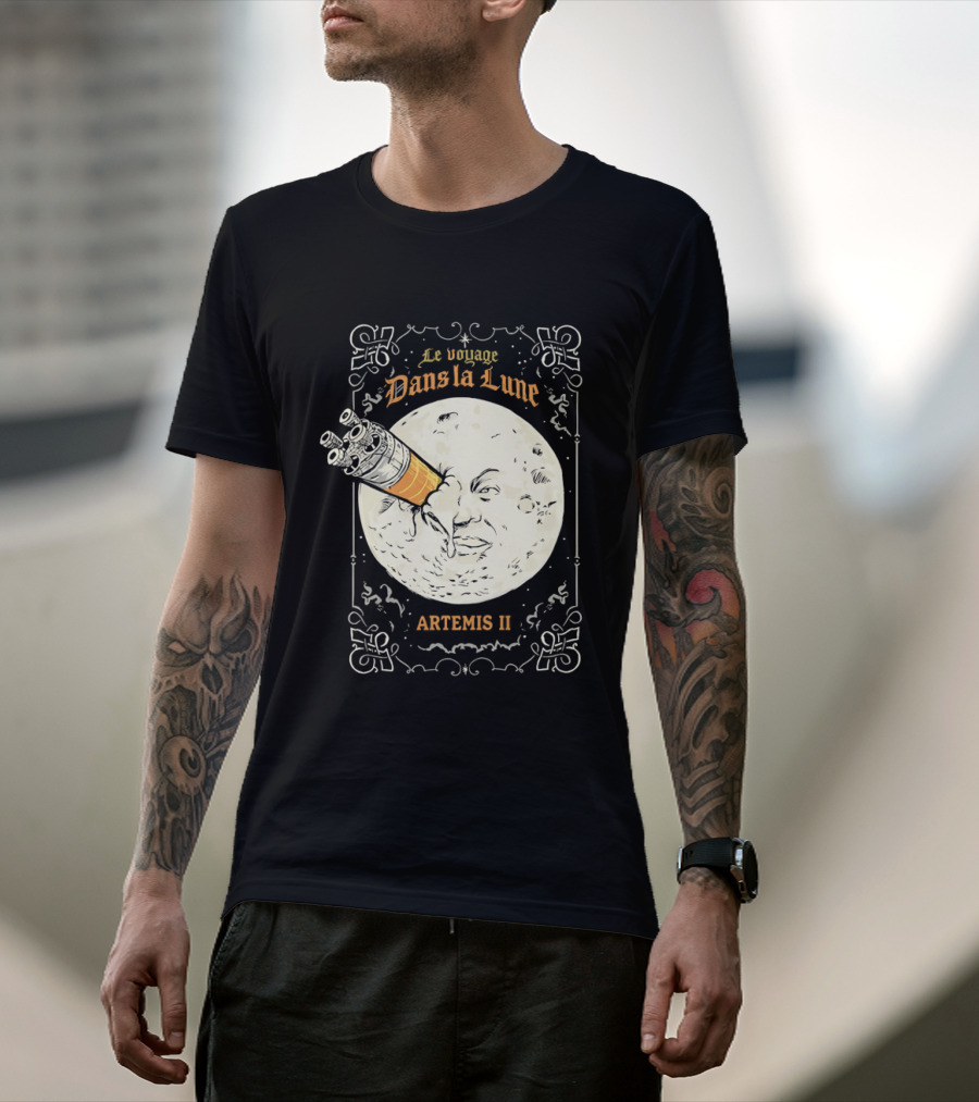 Le Voyage Dans La Lune Artemis II Moon Exploration T-Shirt