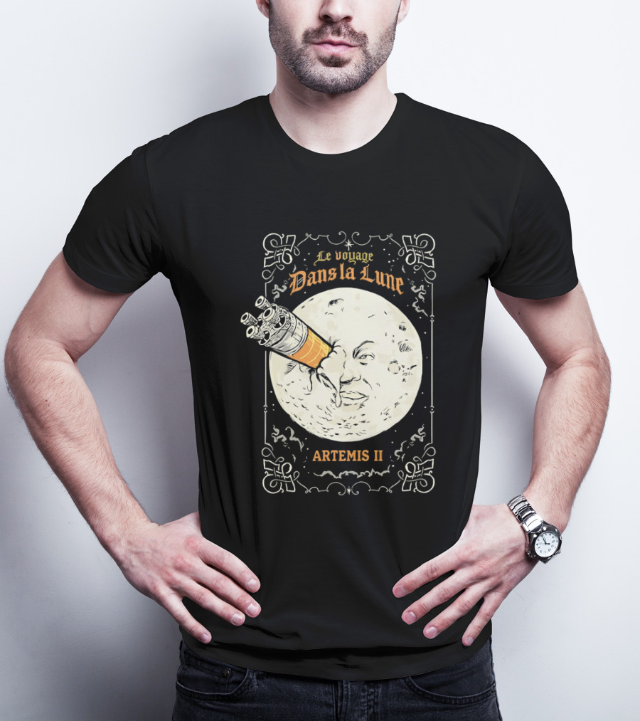 Le Voyage Dans La Lune Artemis II Moon Exploration T-Shirt