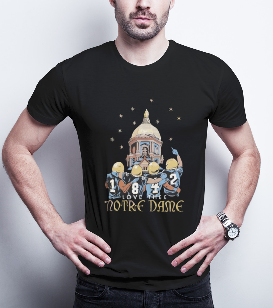Notre Dame Fighting Irish Love Thee Notre Dame 2026 Football Team Dome Stars T-Shirt
