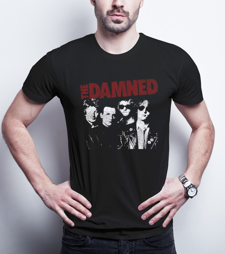 Dave Vanian Captain Sensible Brian James Rat Scabies The Damned Band Members T-Shirt