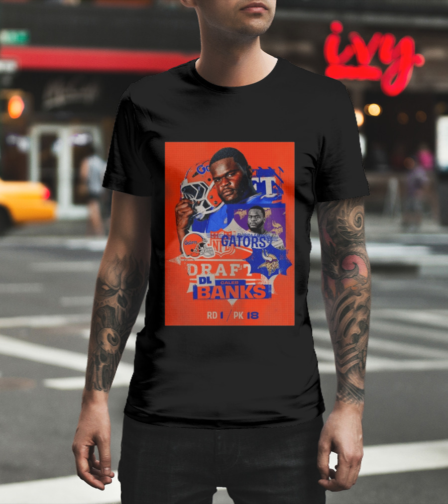 Florida Gators Football Caleb Banks NFL Draft DL Round 1 Pick 18 T-Shirt