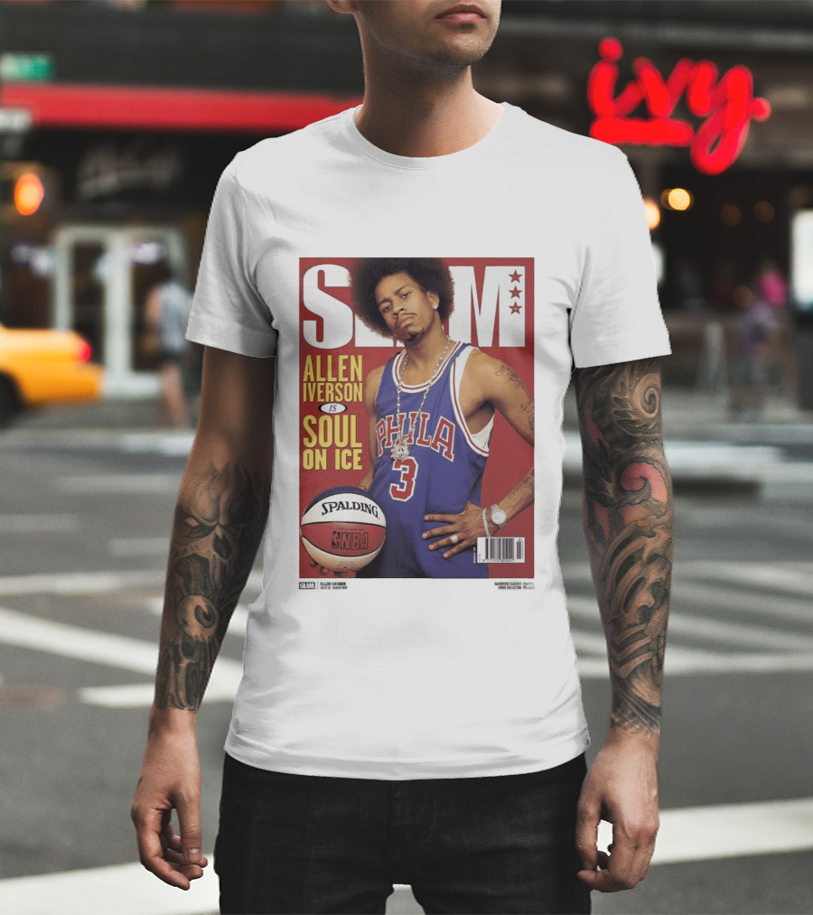 Allen Iverson Slam Cover Philadelphia 76ers Soul On Ice T-Shirt