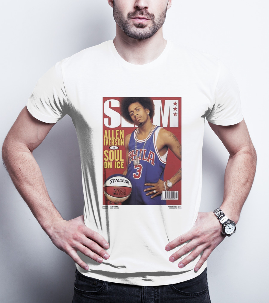 Allen Iverson Slam Cover Philadelphia 76ers Soul On Ice T-Shirt