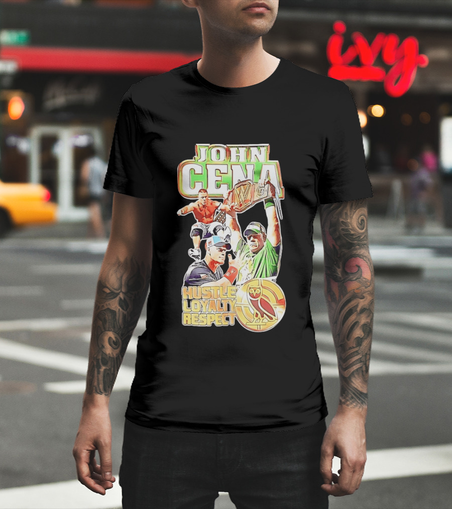 John Cena WWE Hustle Loyalty Respect Championship Victory Featuring OVO Owl T-Shirt