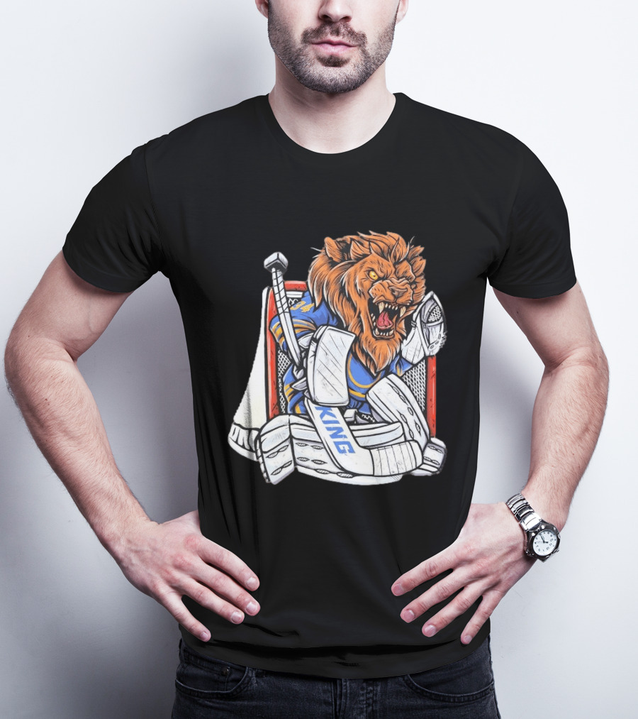 Lion Goalie King Buffalo Sabres Hockey T-Shirt