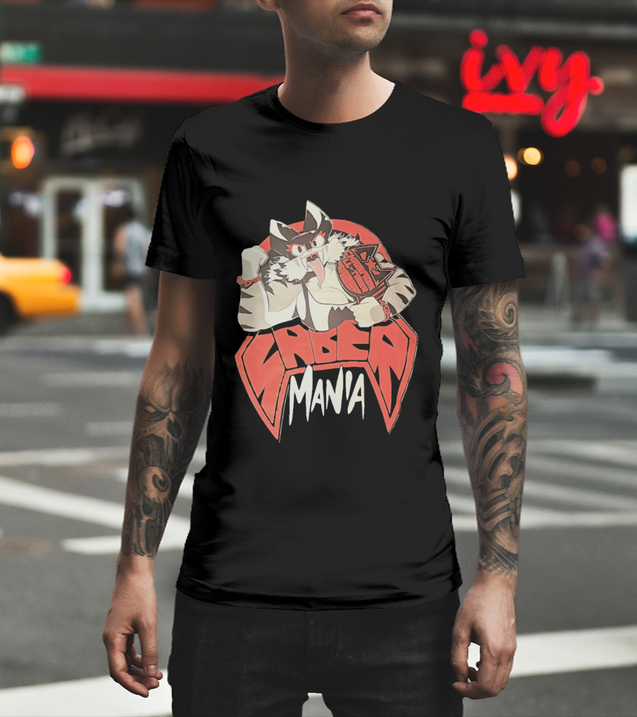 Ring Cats Saber Mania Wrestling Champion Feline T-Shirt
