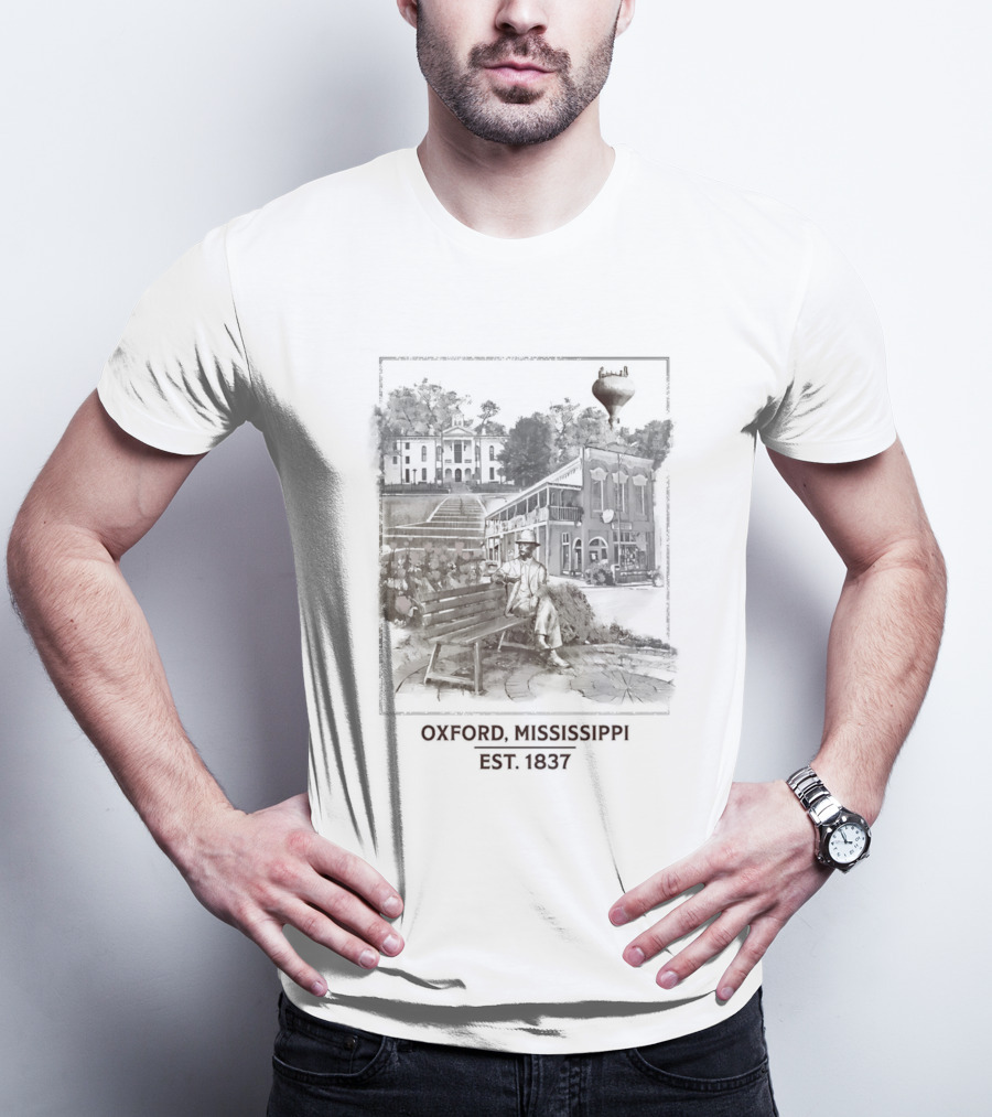 Oxford Mississippi Landmarks Est 1837 Historic Architecture T-Shirt