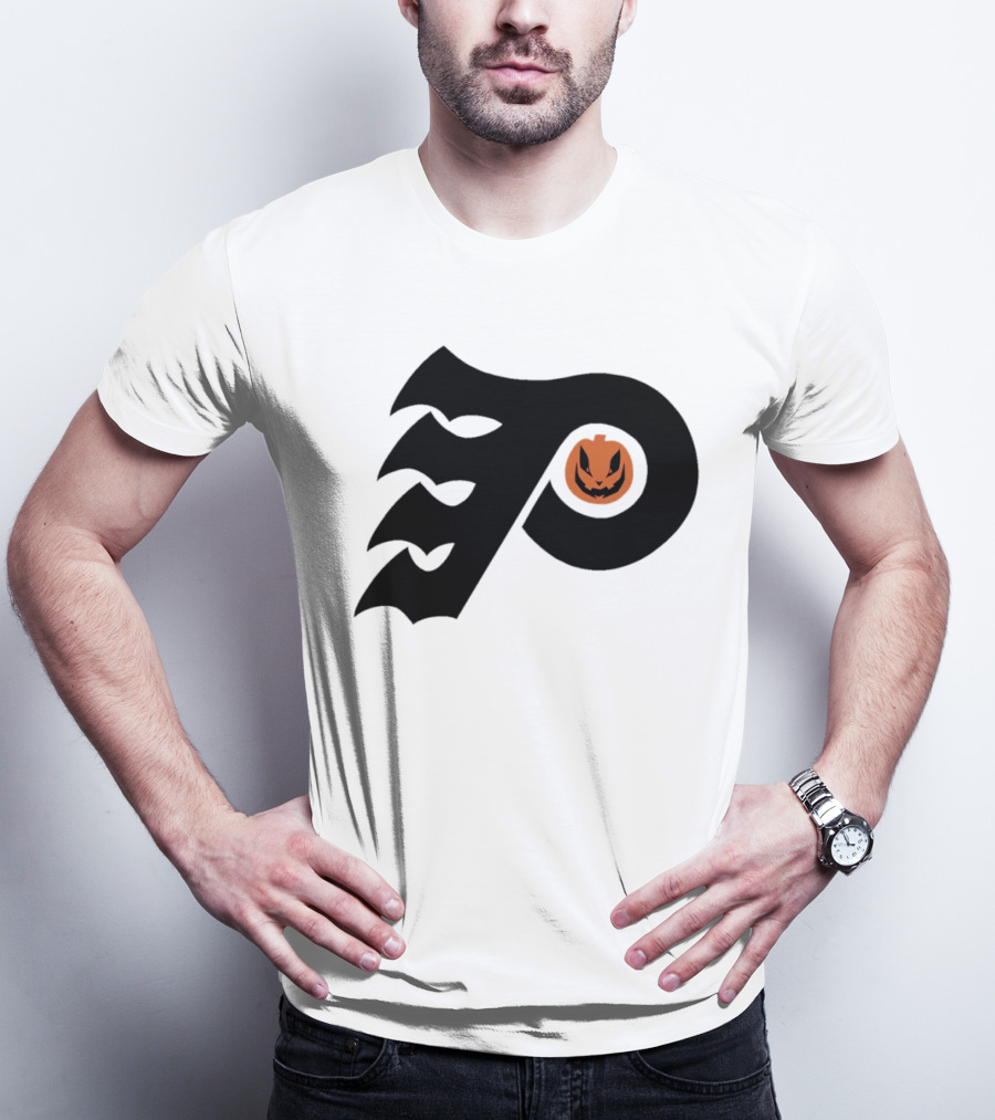 Philadelphia Flyers Pumpkin Face Halloween T-Shirt