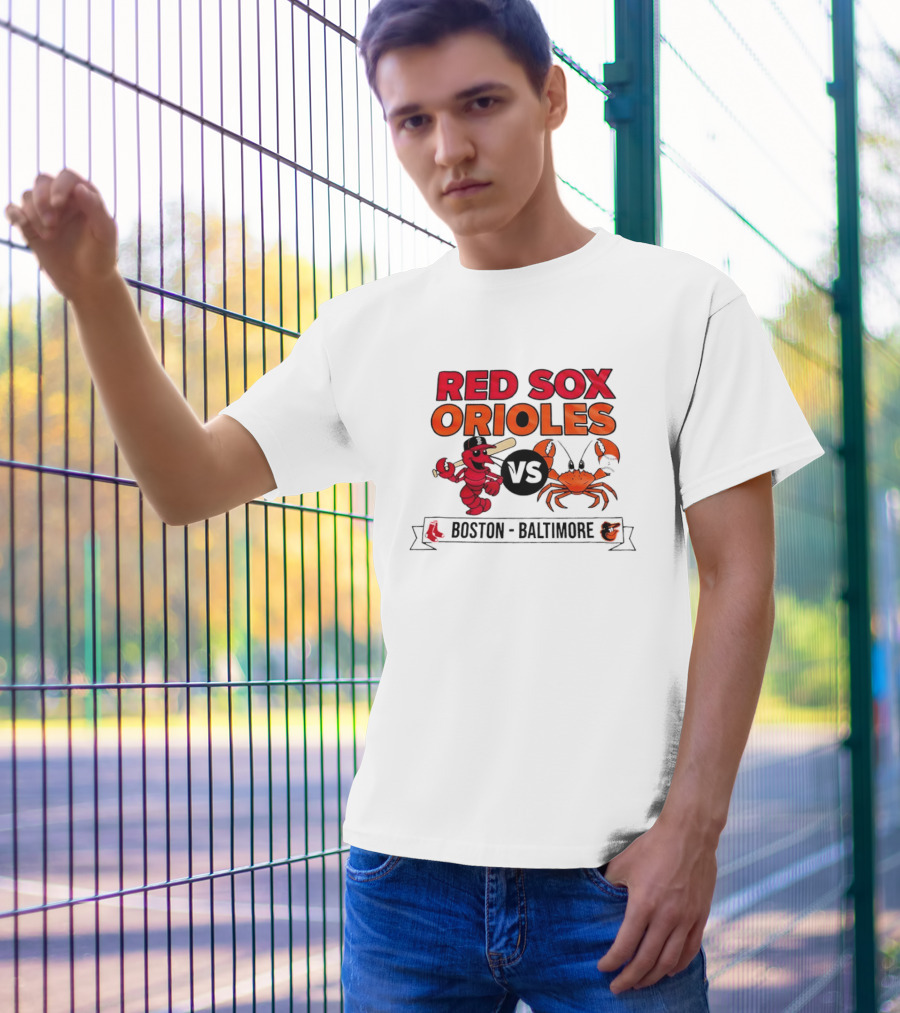 Red Sox Orioles Shrimp Vs Crab Boston Baltimore T-Shirt