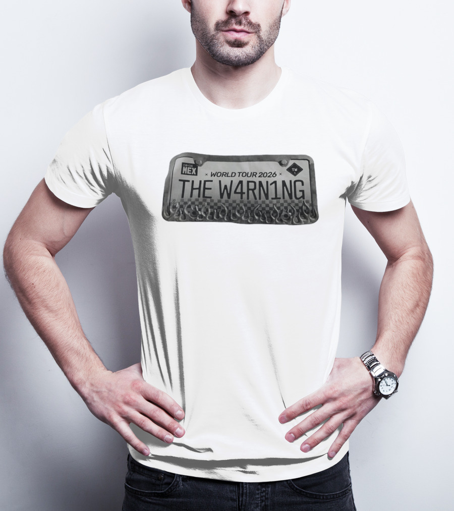 World Tour 2026 The W4RNING Mex License Plate T-Shirt