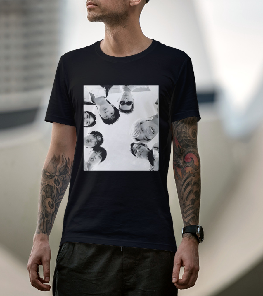 BTS Arirang World Tour Kpop 2026 Group Photo Black And White Aesthetic T-Shirt