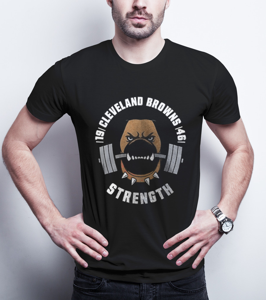 Cleveland Browns Strength Mascot Barbell 1946 T-Shirt