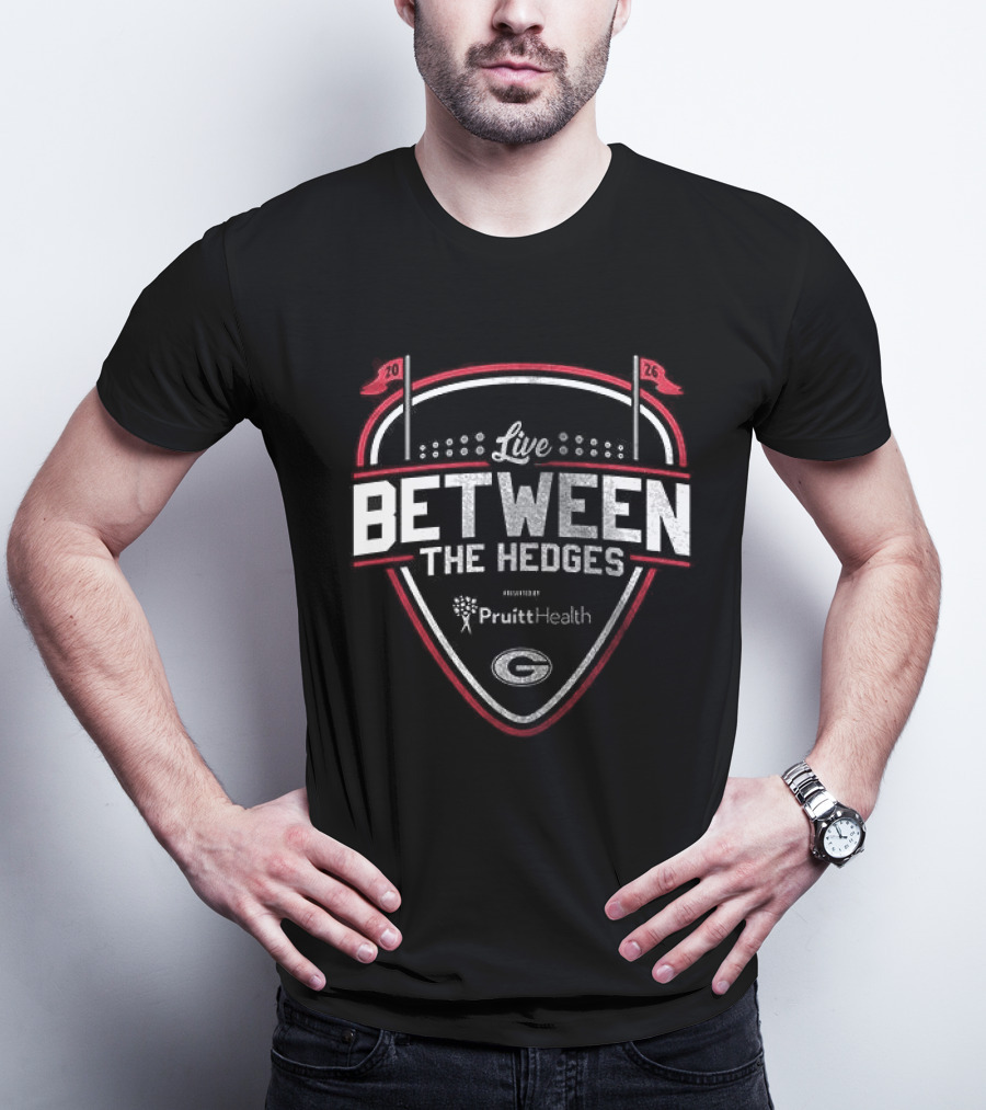 Live Between The Hedges Georgia Bulldogs Presented By Piedmont G T-Shirt