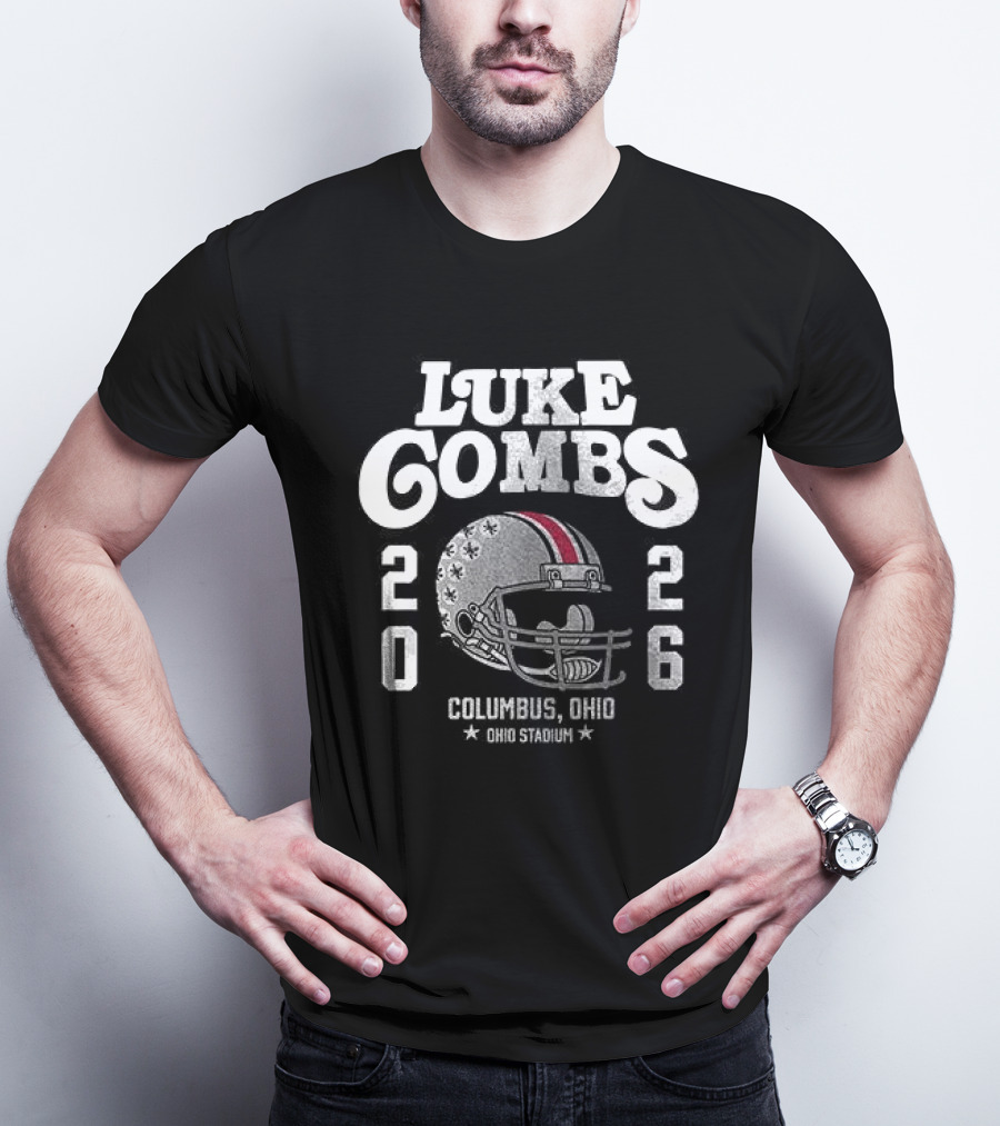 Luke Combs 2026 Columbus Ohio Stadium Helmet T-Shirt