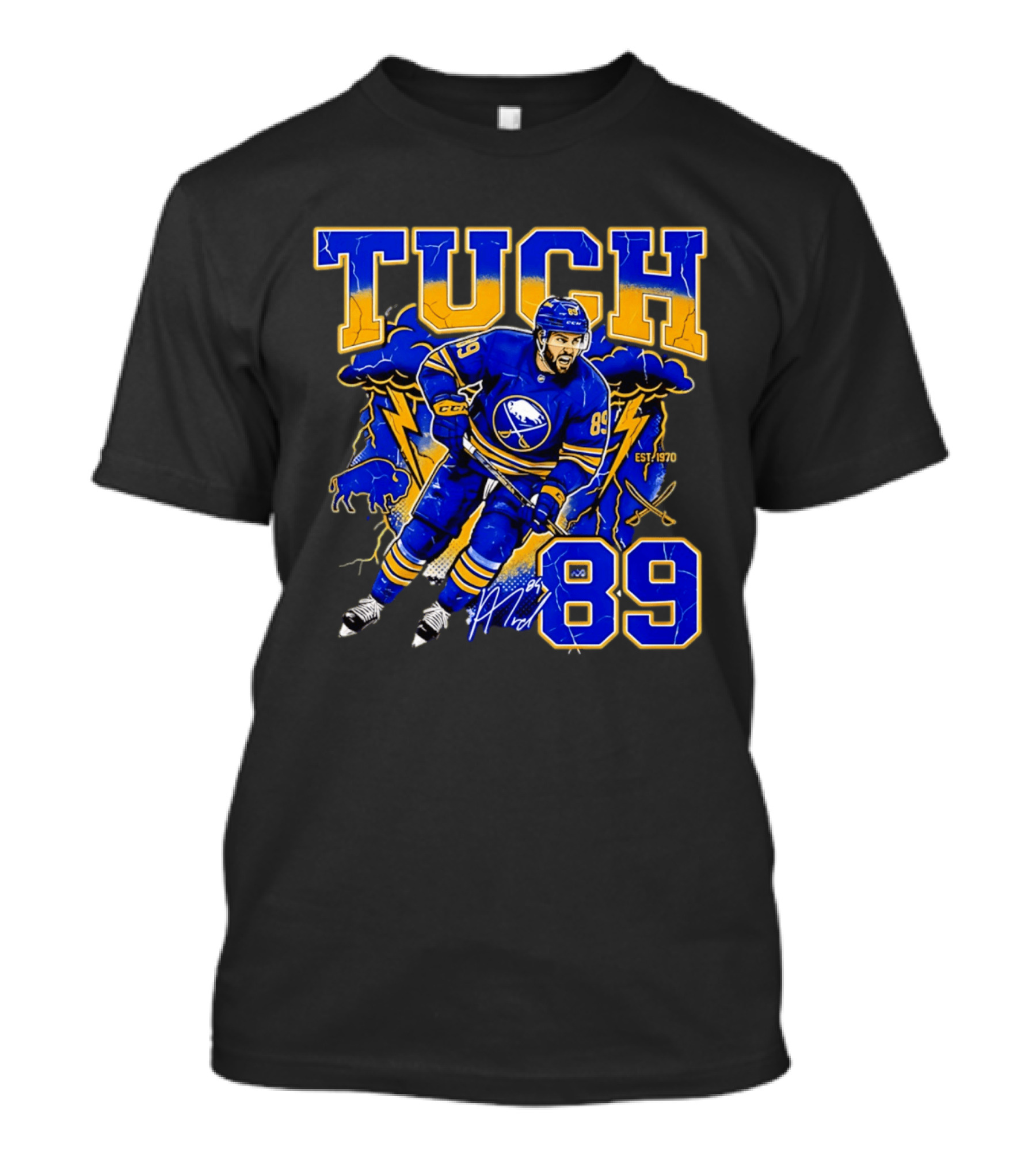 Tuch Buffalo Sabres 89 Hockey Est. 1970 T-Shirt