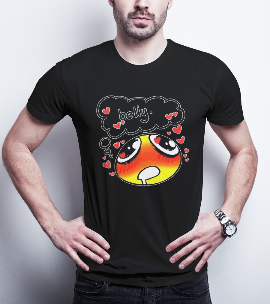 Belly Emoji Meme Cute Heart Love Doodle T-Shirt