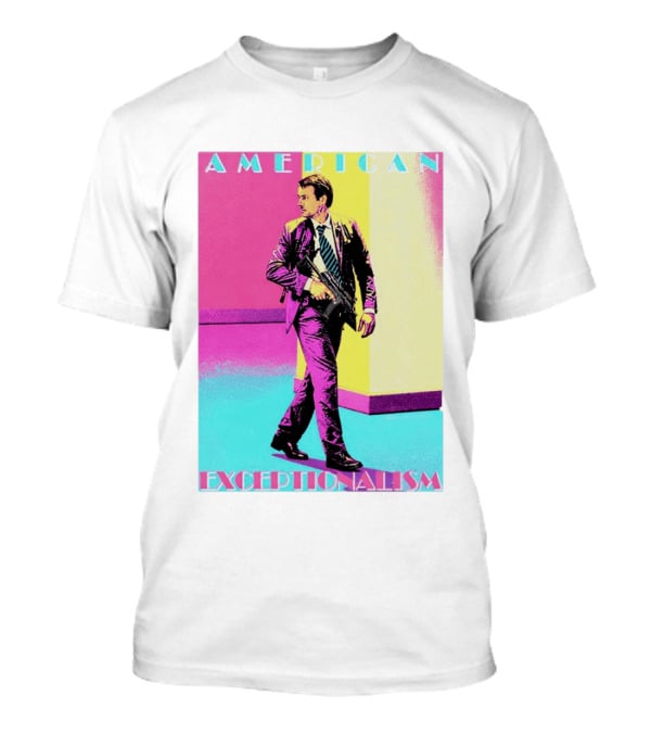 American Exceptionalism Retro Pop Art Style Man With Gun T-Shirt