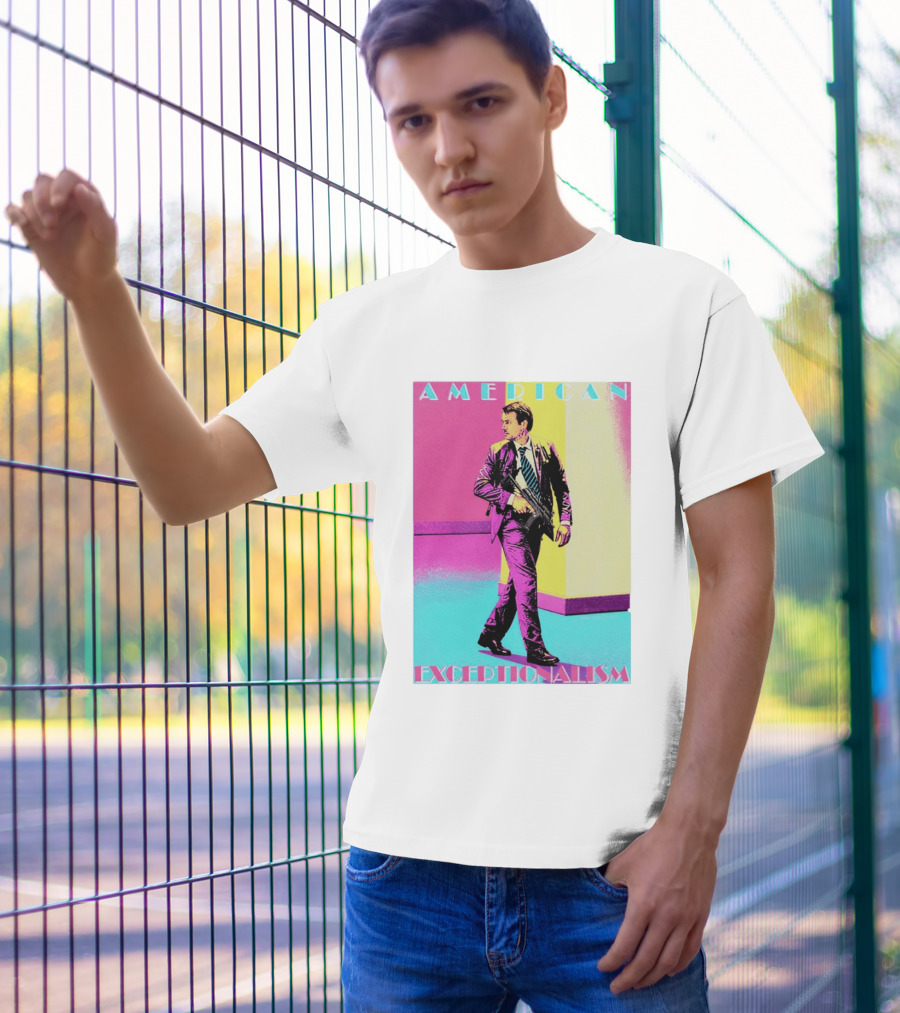 American Exceptionalism Retro Pop Art Style Man With Gun T-Shirt