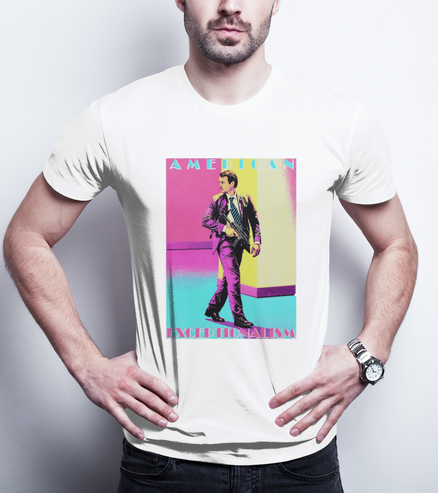American Exceptionalism Retro Pop Art Style Man With Gun T-Shirt