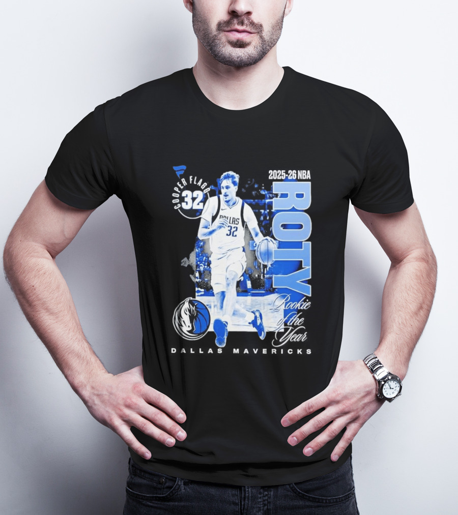 Cooper Flagg Dallas Mavericks 2025 26 NBA ROTY Rookie Of The Year 32 T-Shirt
