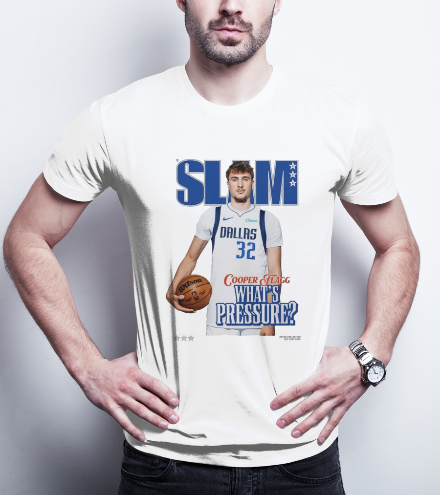 SLAM Cover Cooper Flagg Dallas 32 Rookie What's Pressure Basketball 2026 T-Shirt