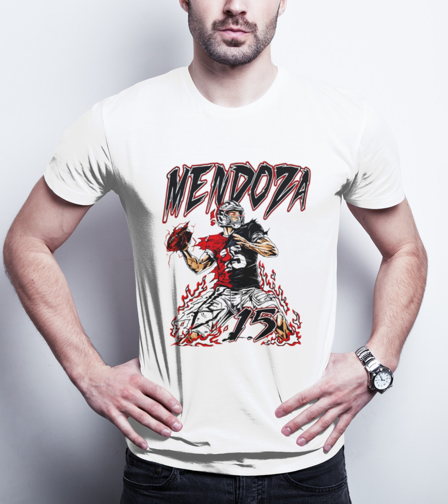 Fernando Mendoza Raiders 15 Hand Drawn Football Athlete T-Shirt