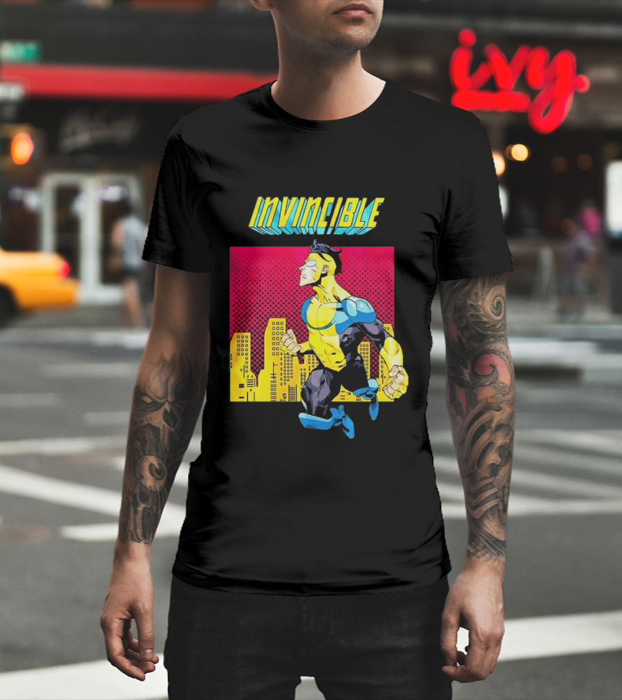 Invincible Comics Hero Skyline Pop T-Shirt