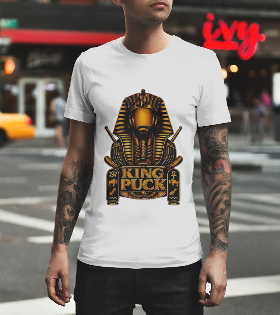 King Puck Pharaoh Buffalo Sabres Egyptian Hockey T-Shirt