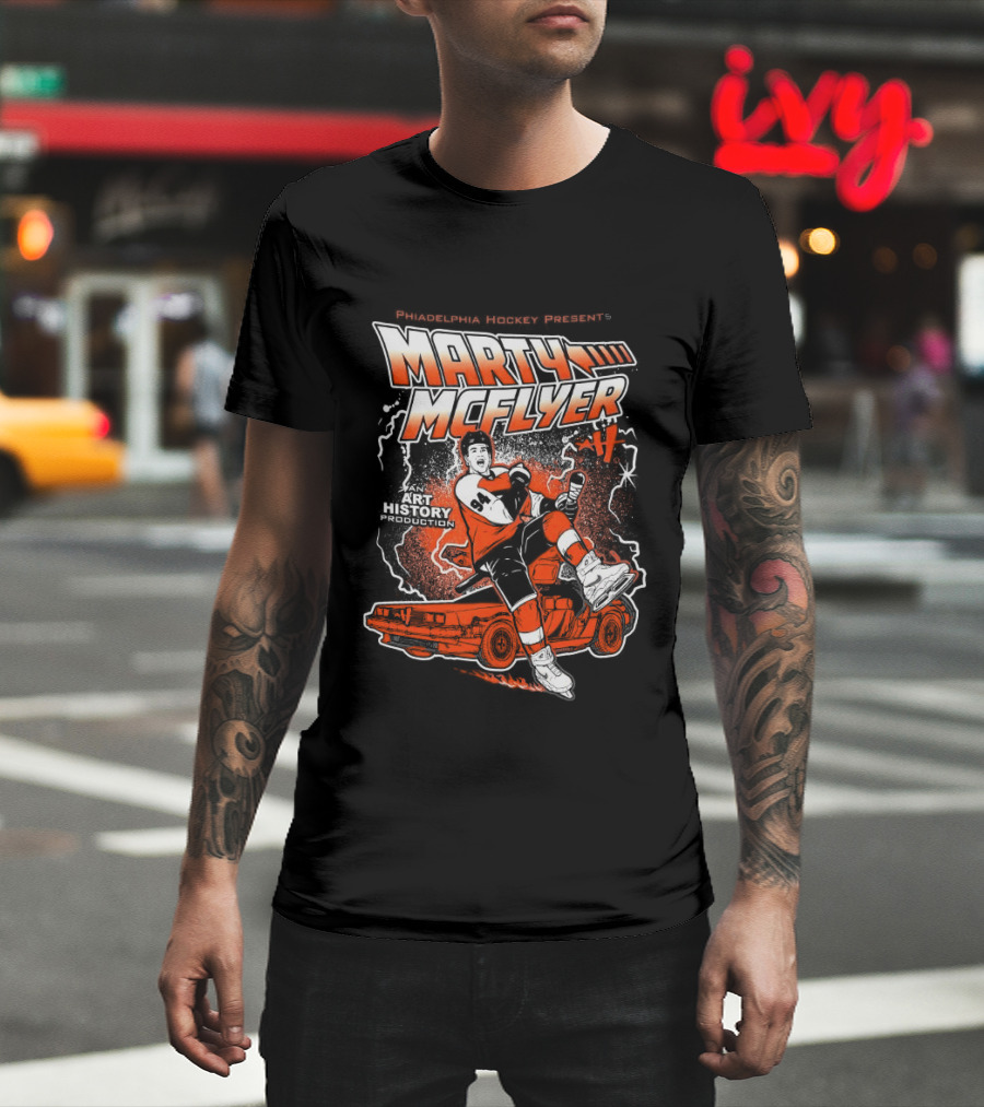 <strong>Philadelphia Flyers Marty McFlyer NHL Back To The Future Parody</strong> T-Shirt