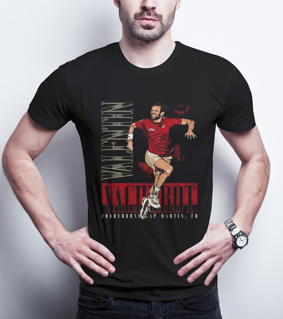 Valentin Vacherot Vertical Name Jumping Athlete Red T-Shirt