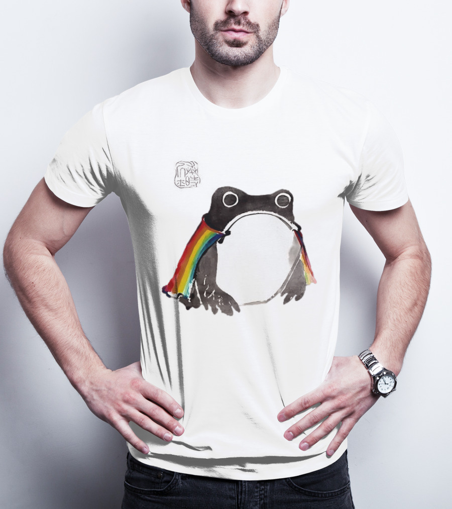 Pride Frog Rainbow Cloak Cheerful Vibe T-Shirt