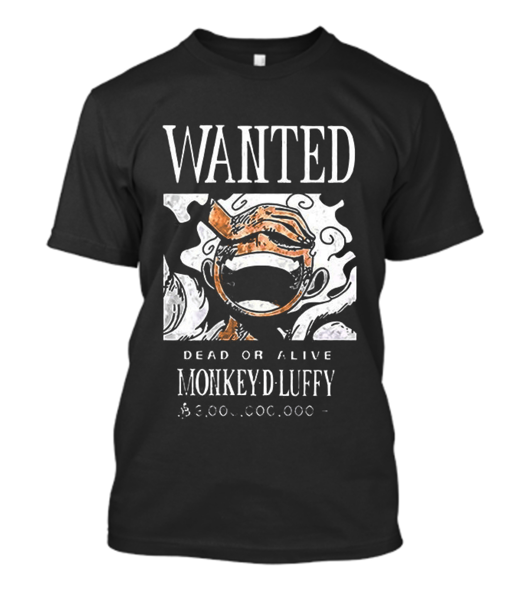 Wanted Monkey D Luffy Dead Or Alive $1.5 Billion Bounty One Piece T-Shirt