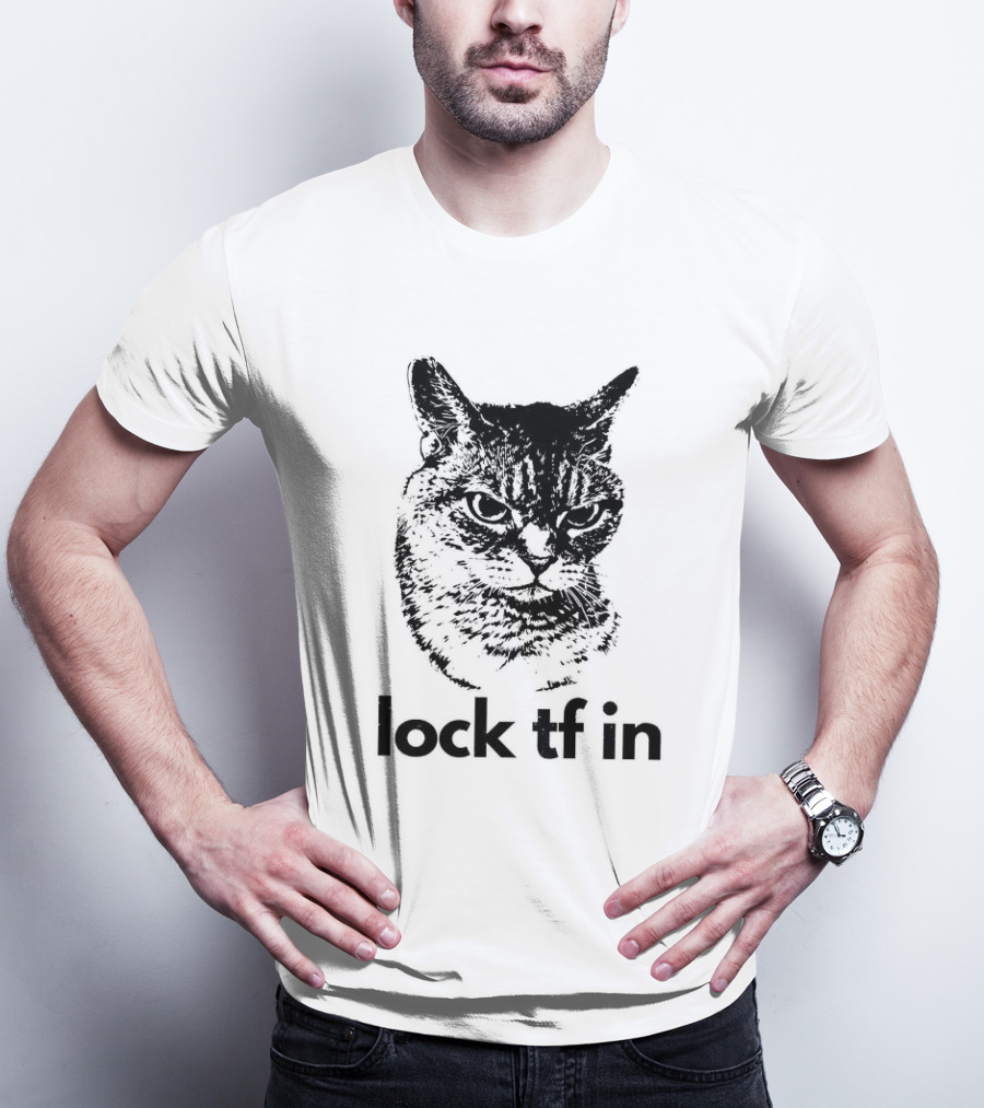 Serious Cat Lock Tf In Classical Japanese T-Shirt