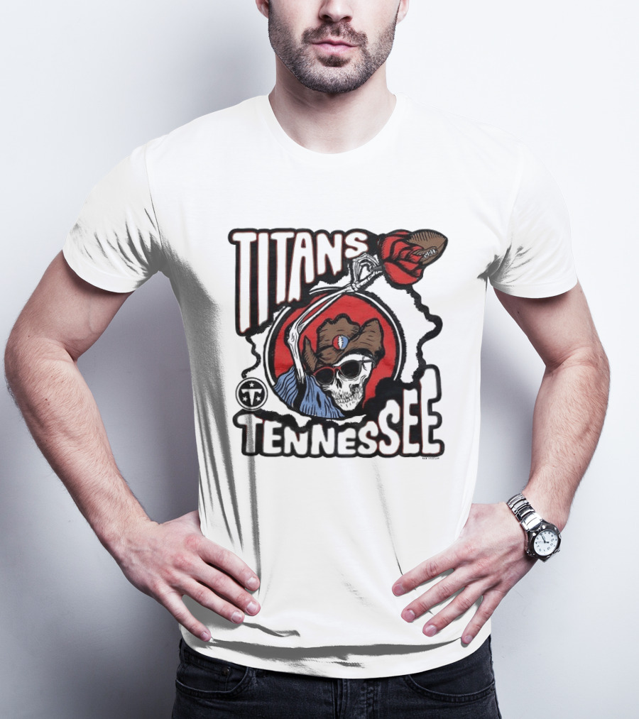 Tennessee Titans Grateful Dead Skeleton Rose Collaboration T-Shirt