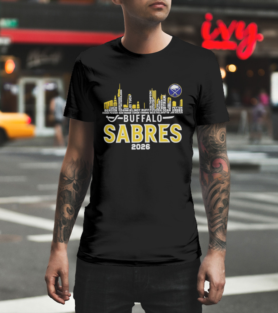 Buffalo Sabres 2026 Skyline NHL Players T-Shirt