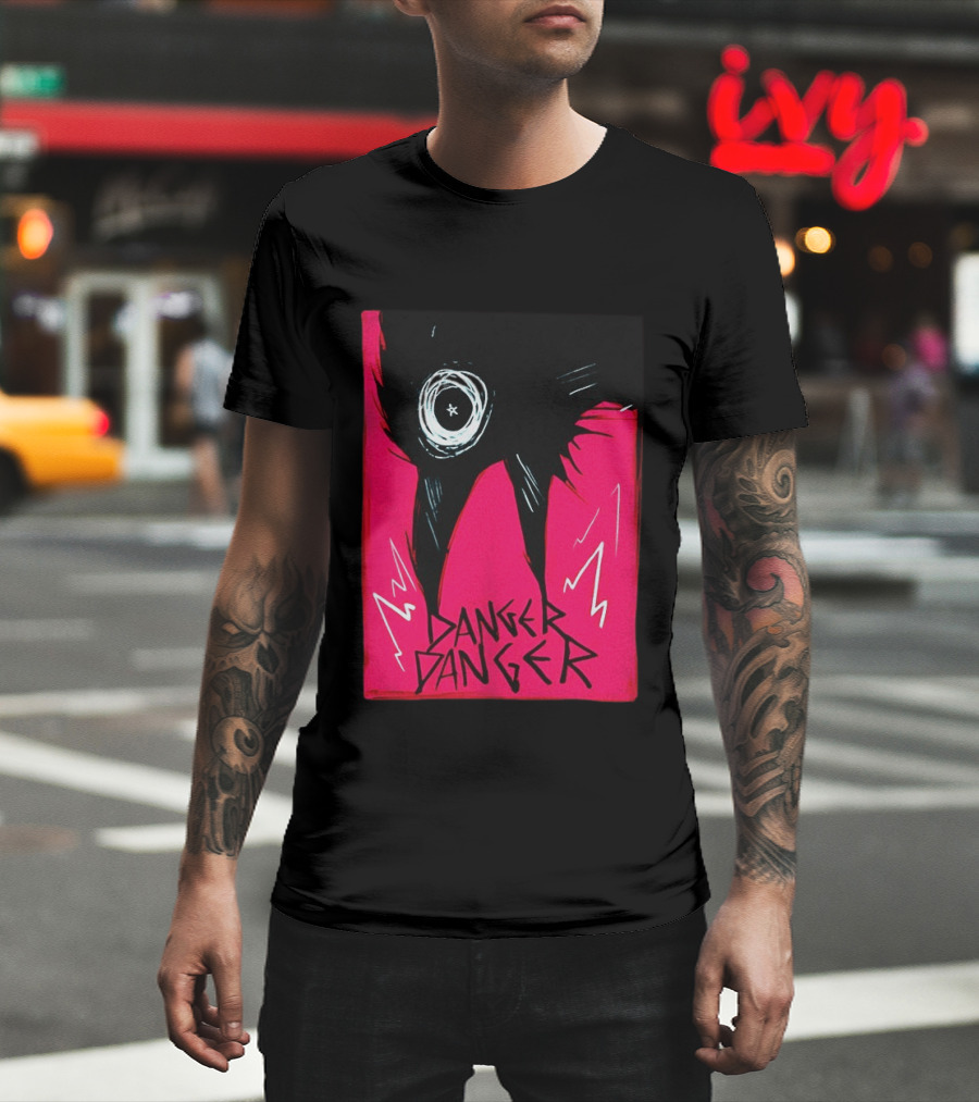 Danger Danger Eerie Eye Dark Pink Lightning T-Shirt