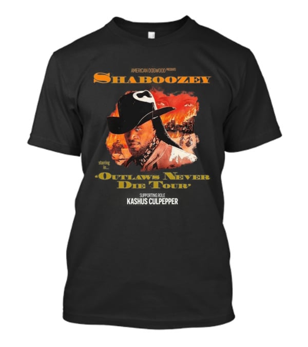 Shaboozey Outlaws Never Die Tour 2026 North America Schedule Dates Cowboy Flames T-Shirt