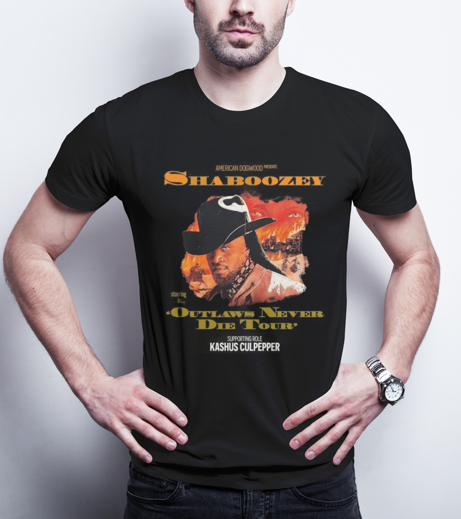 Shaboozey Outlaws Never Die Tour 2026 North America Schedule Dates Cowboy Flames T-Shirt