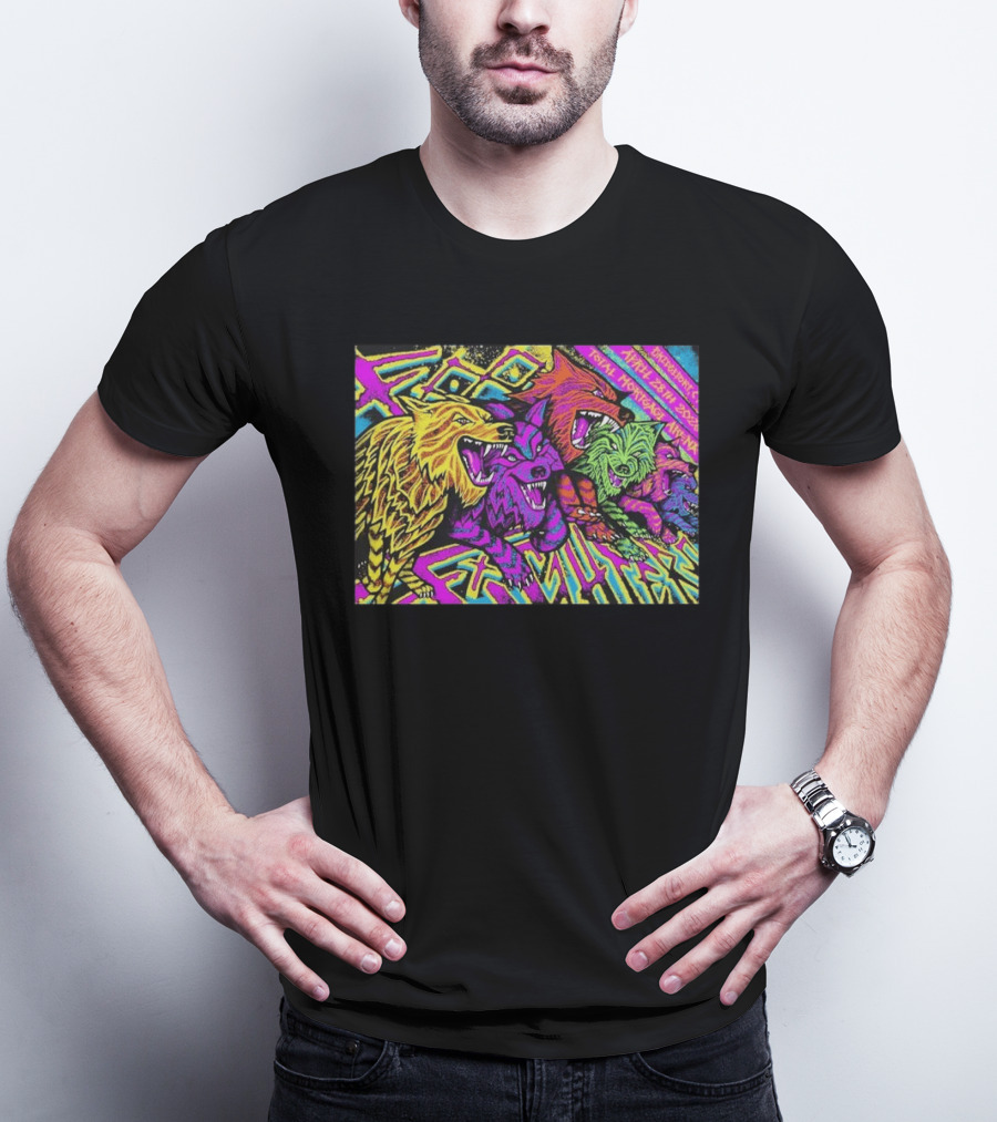 Foo Fighters Bridgeport April 28 2026 Total Nightmare Neon Wolves T-Shirt
