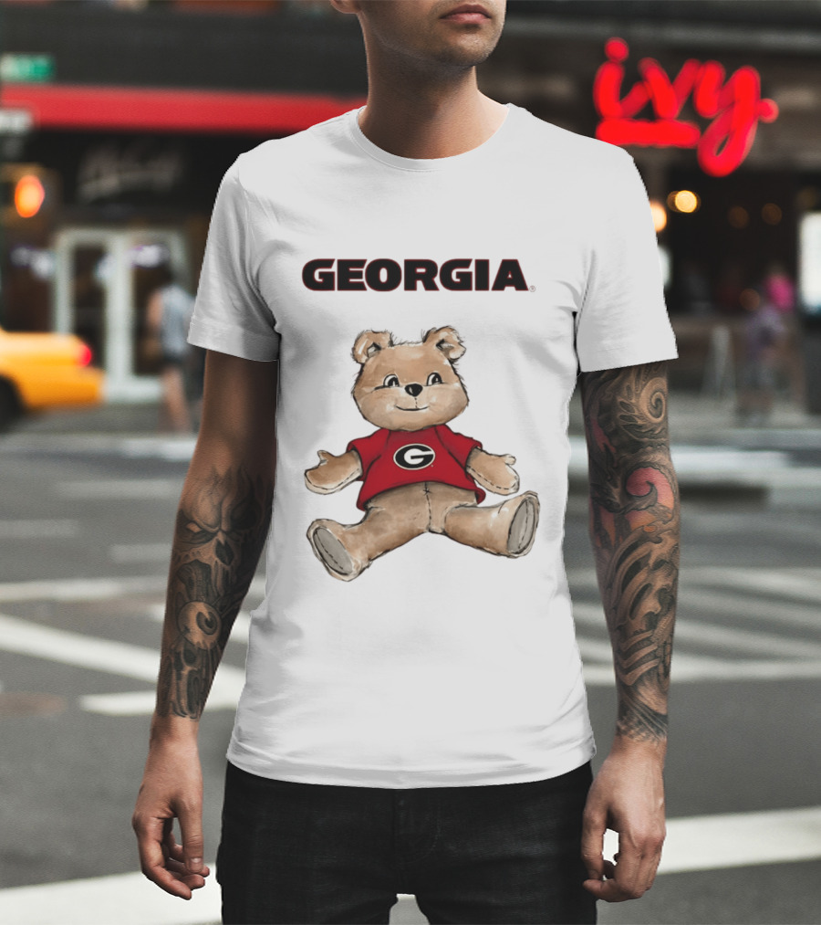Georgia Bulldogs Teddy Bear With G Logo Classic Cartoon T-Shirt