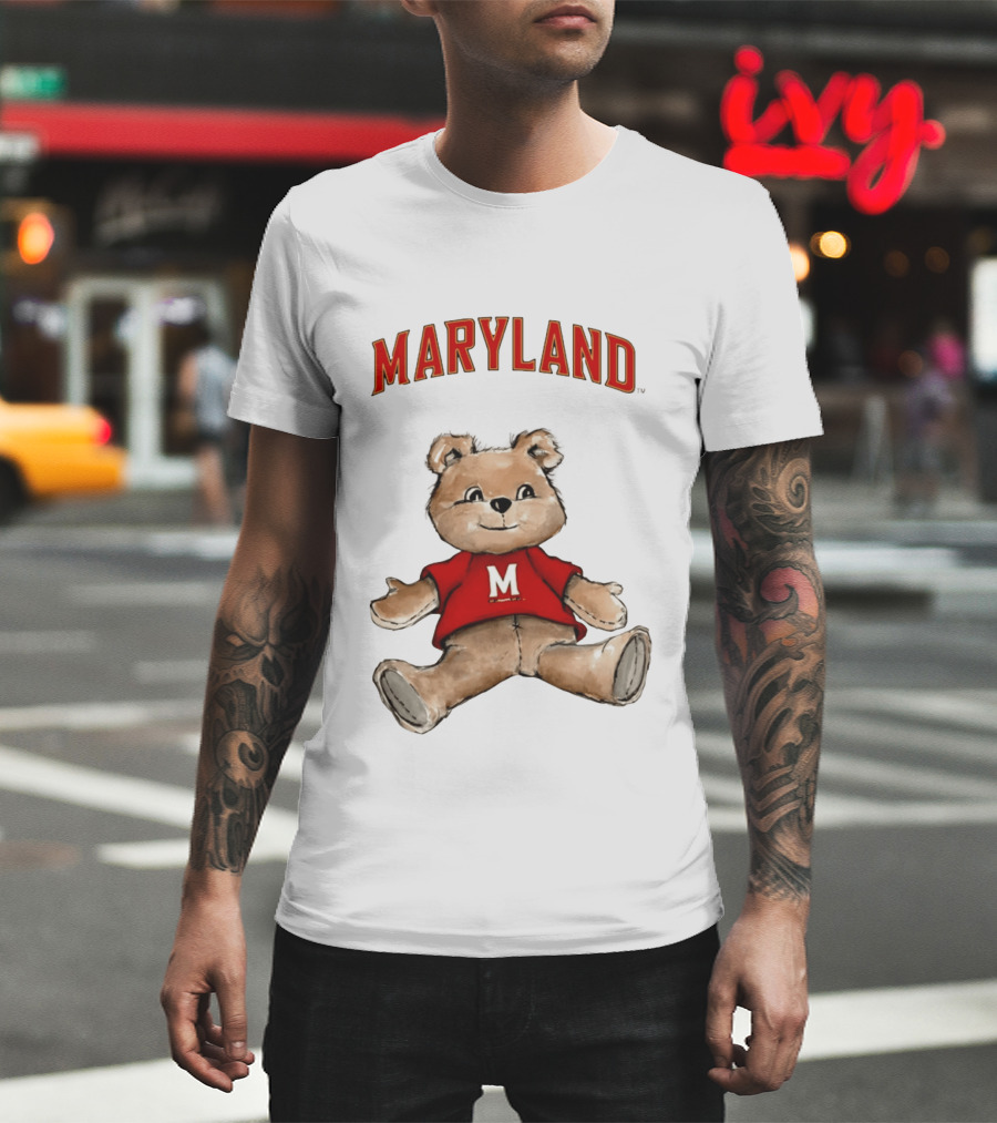 Maryland Terrapins Teddy Bear Cartoon M Sweater T-Shirt